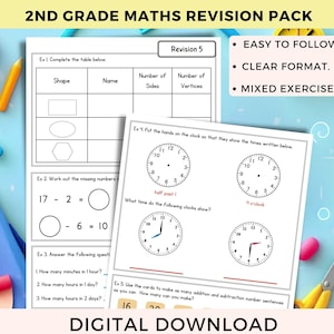 2nd Grade Maths Revision Worksheets, Printable Resources for Second ...