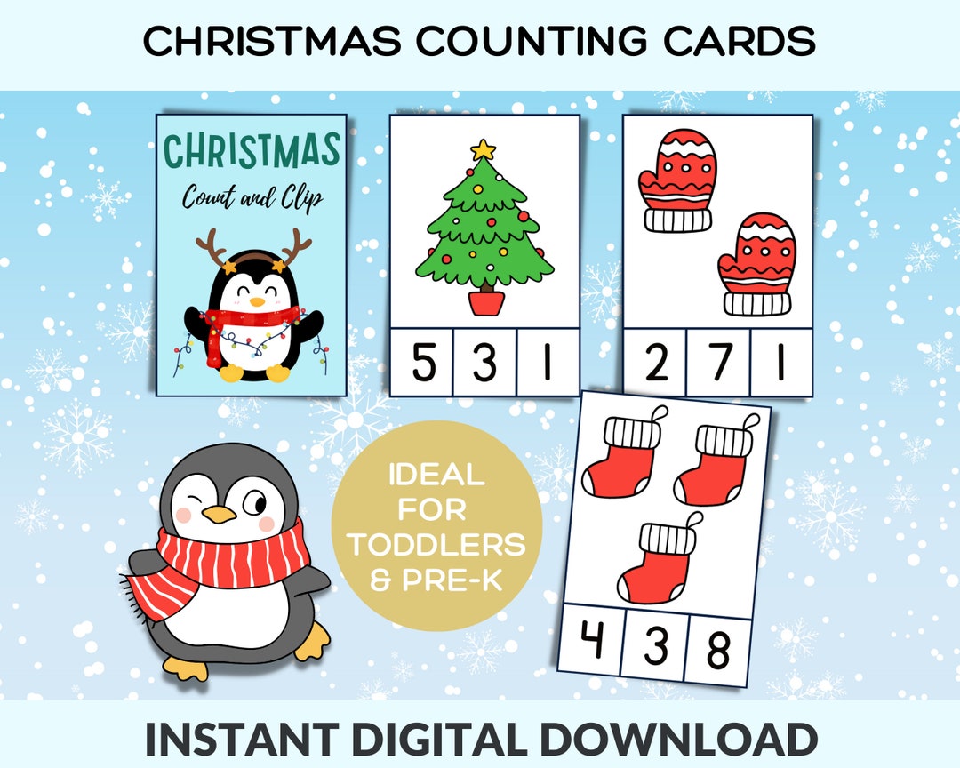 Christmas Activity Pre-school | Count and Clip Cards | Christmas ...