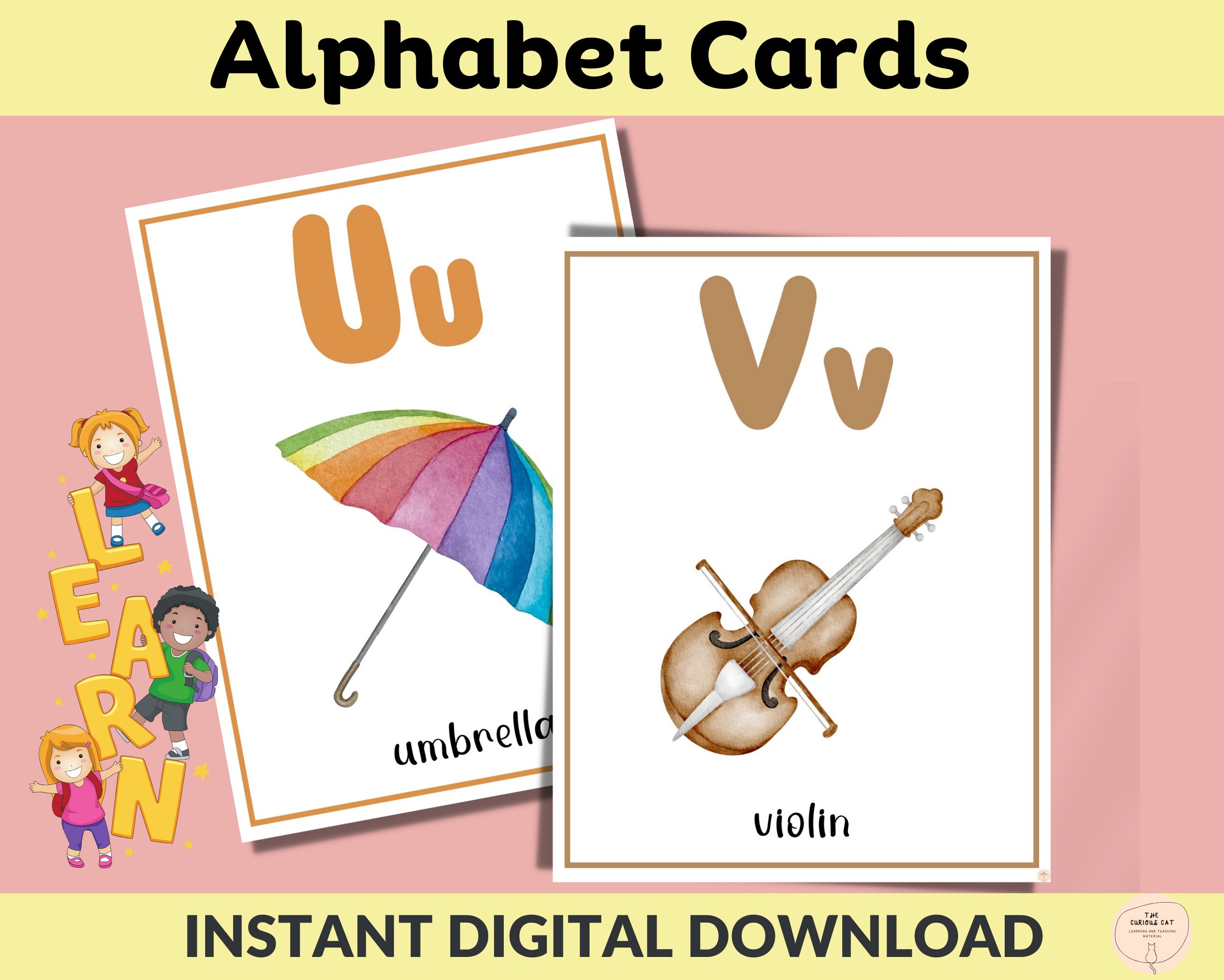 Alphabet Posters, Printable Alphabet Flash Cards, Classroom and Nursery ...