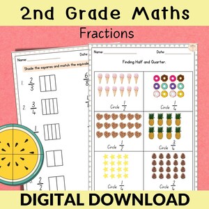 Maths Printables, Maths Worksheets, Fractions Worksheets for 2nd, 3rd ...