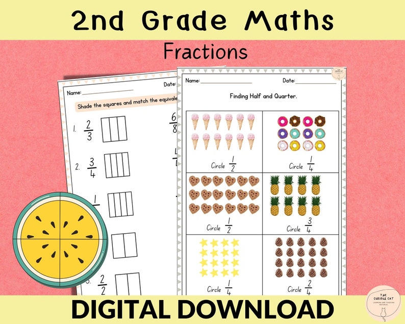 Maths Printables, Maths Worksheets, Fractions Worksheets for 2nd, 3rd ...