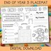 3rd Grade Graduation Placemat, End of Grade 3, Activity Placemat for ...