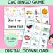 CVC Bingo and Card Games, Printable Bingo Cards and Games, Phonemic ...