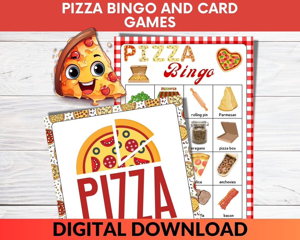 Printable Pizza Games, Pizza Bingo, Snap and Memory Game, Printable ...