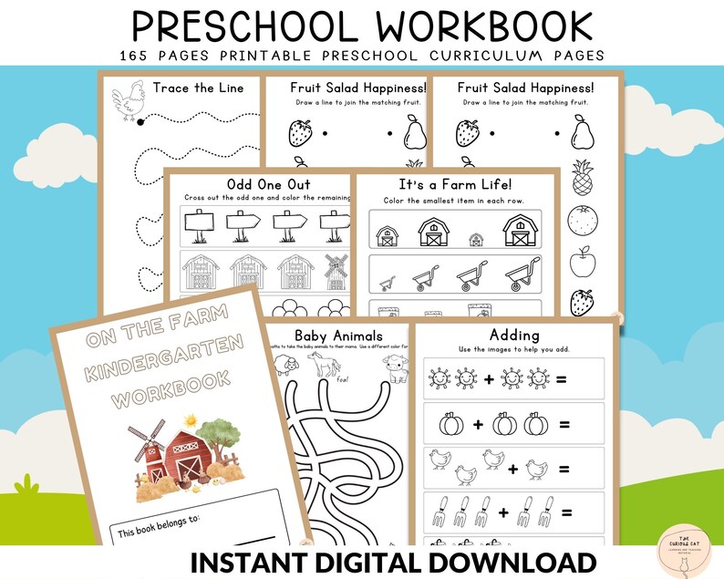 Kindergarten Workbook | Preschool Printable | Homeschool Worksheets ...