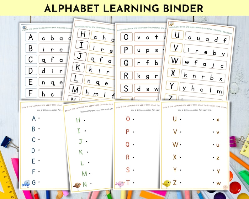 Alphabet Busy Book, ABC Learning Binder With Beginning Sounds for ...
