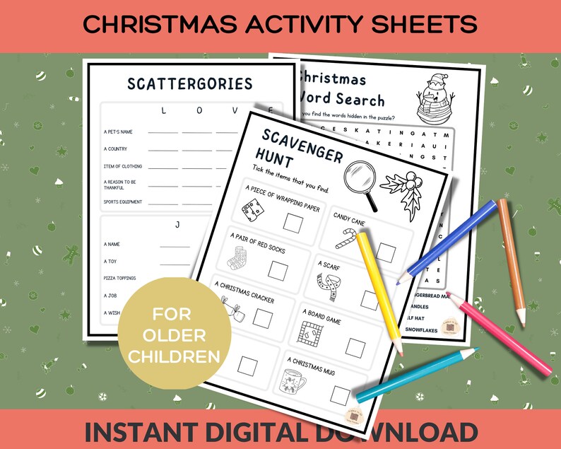 Christmas Printable Activity Book for Children, Kids Coloring Pages ... Christmas Printable Activity Book for Children, Kids Coloring Pages ...