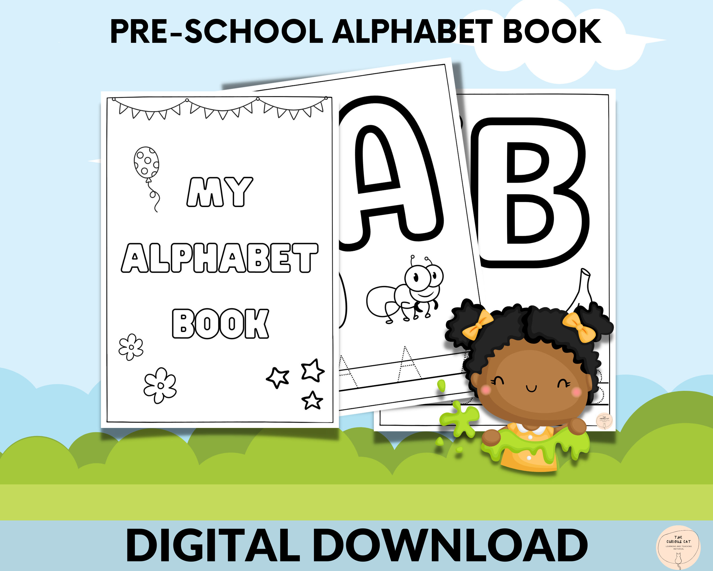 Kindergarten, Daycare Worksheets, Kids Alphabet Coloring & Tracing Book ...