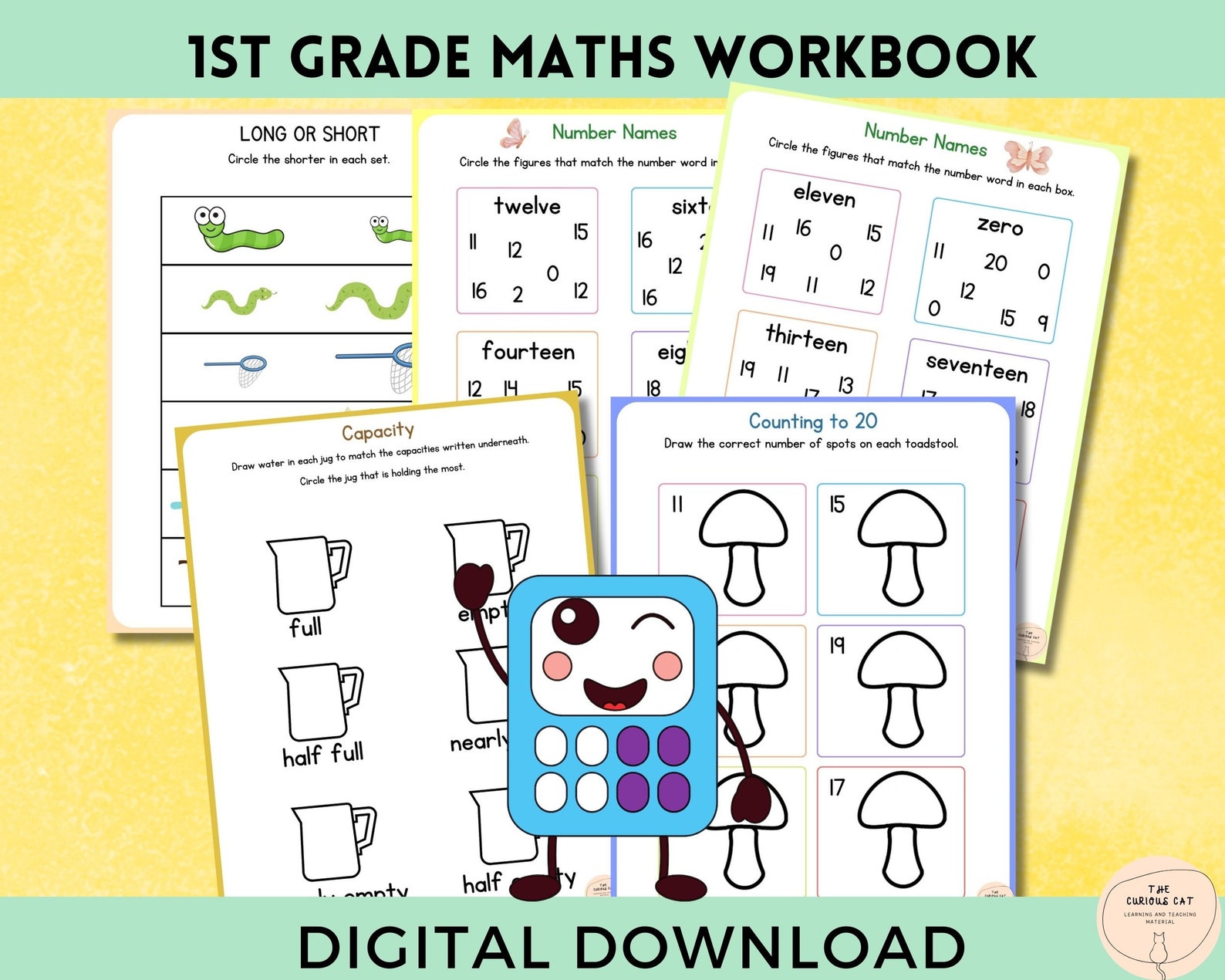 Maths Worksheets for 1st Grade, Maths Workbook, Addition, Subtraction ...