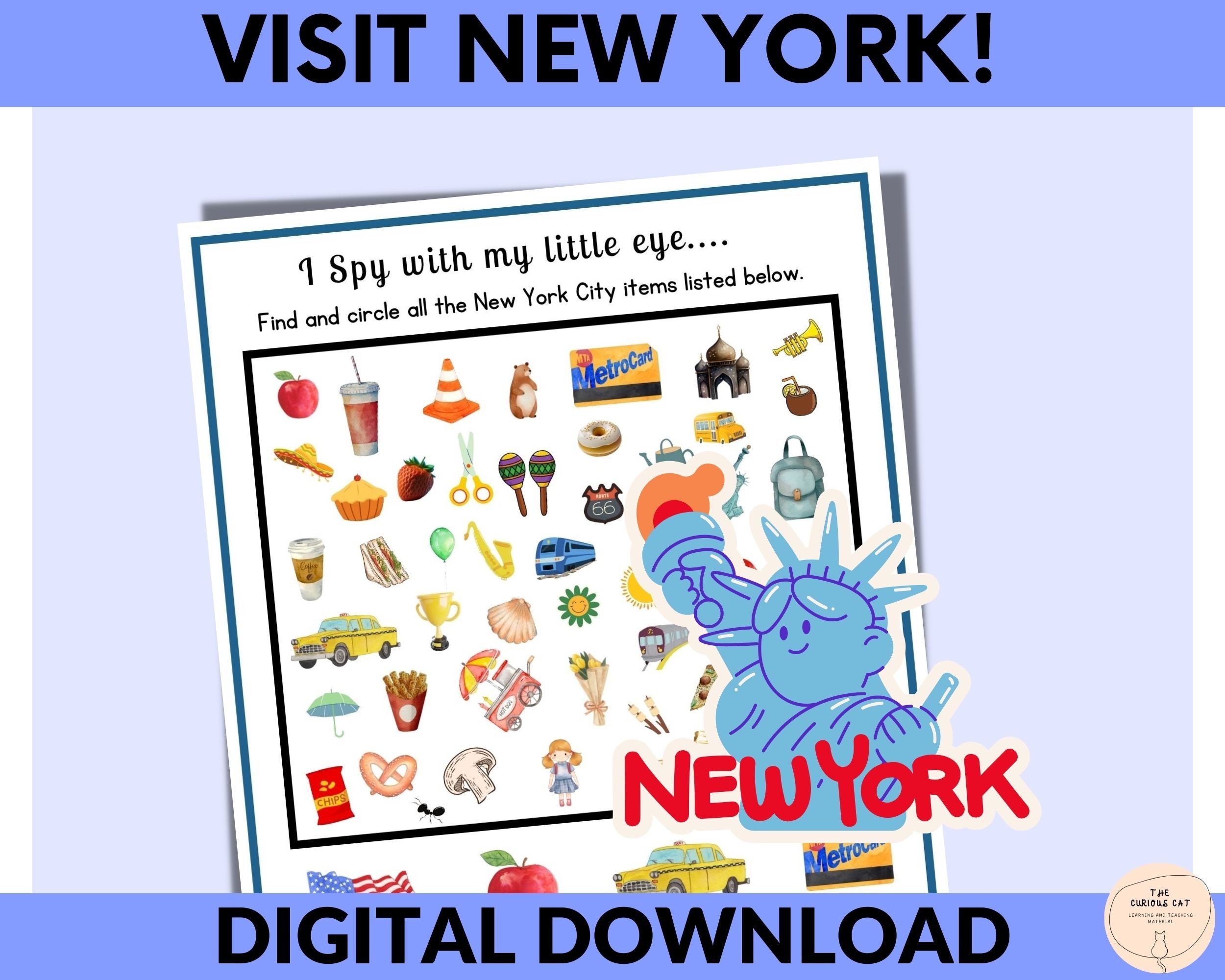 New York Worksheets, Fun & Educational Activities for Kids, Big Apple ...