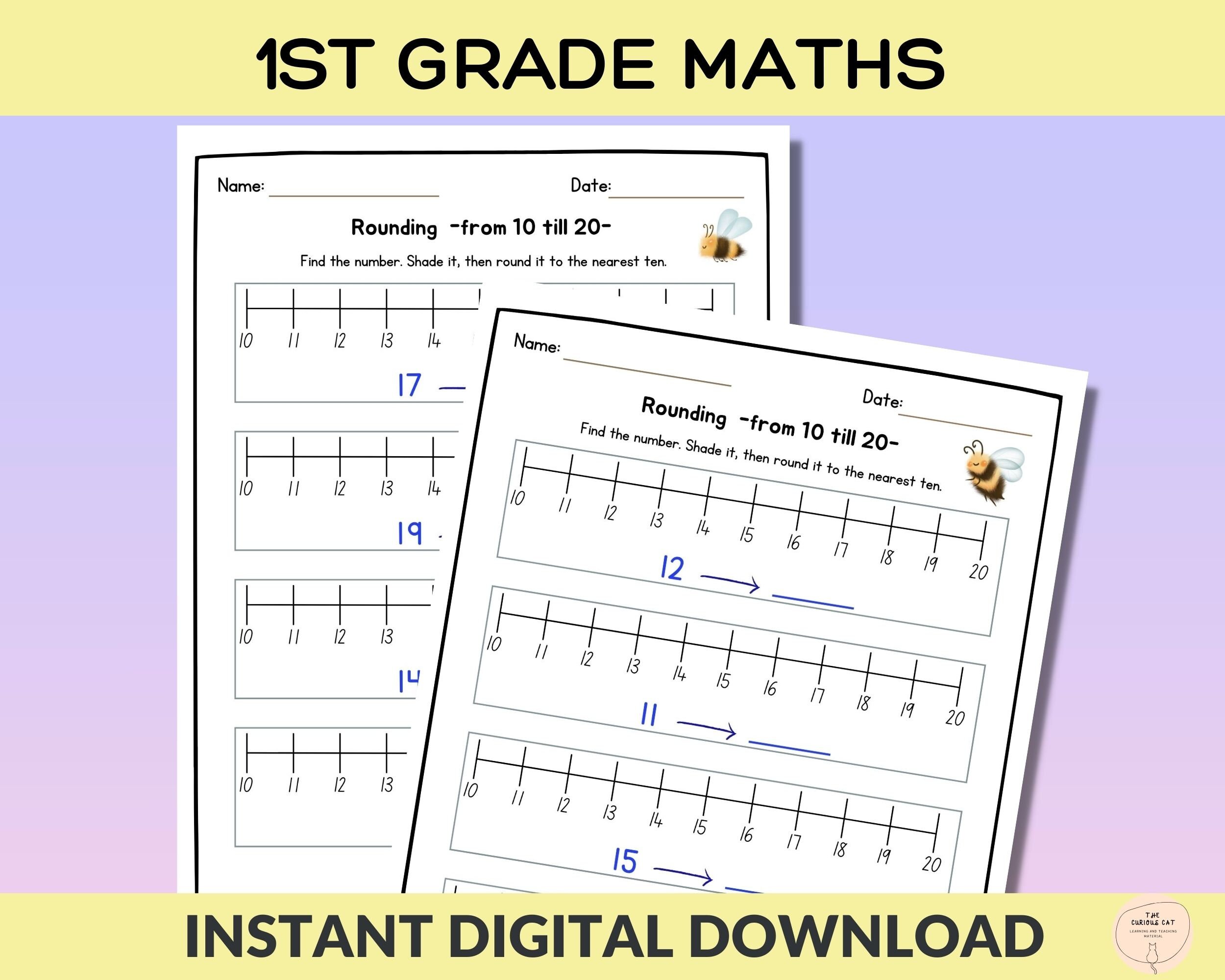 1st Grade Maths Printables, Maths Worksheets for 1st Grade, Number Line ...