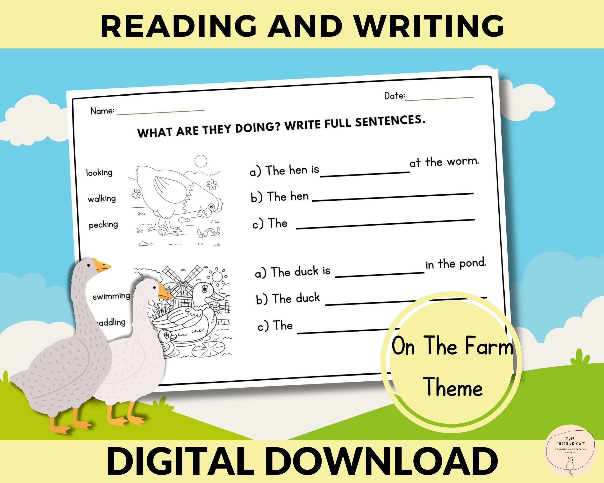 Reading, Spelling and Writing Printables, Worksheets for 1st and 2nd ...