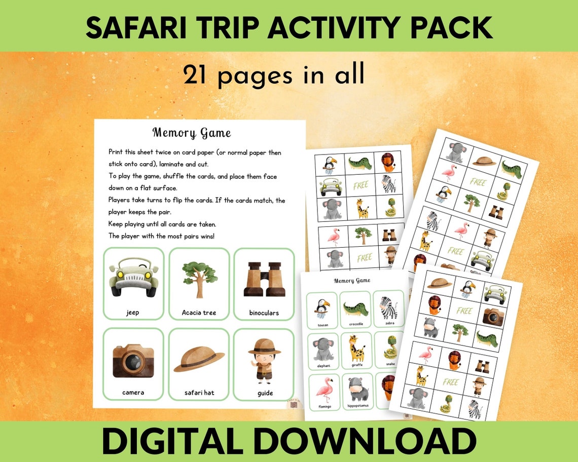 Kindergarten Printable, A Safari Trip Pack for Young Explorers, A ...