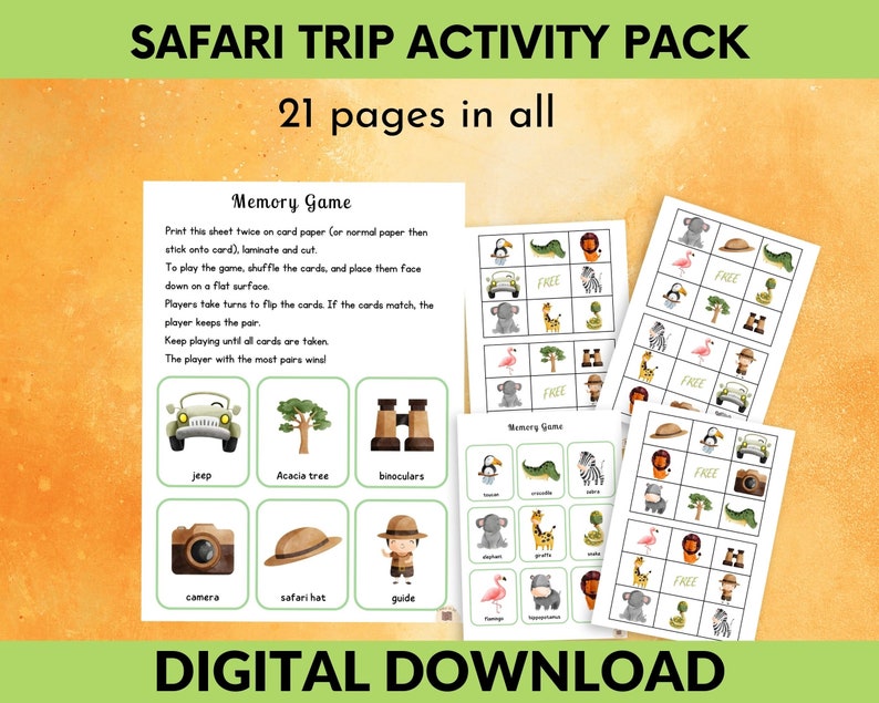 Kindergarten Printable, A Safari Trip Pack for Young Explorers, A ...
