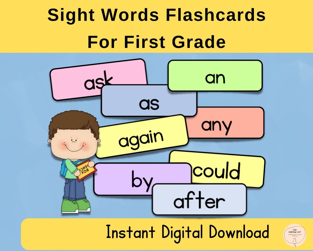 1st Grade Sight Words, High Frequency Flashcards for First Grade ...