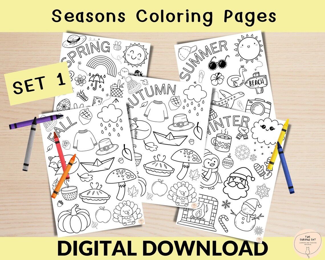 Seasons Coloring Pages Learn the Seasons for Kindergarten Coloring ...