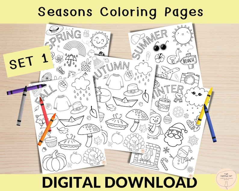 Seasons Coloring Pages Learn the Seasons for Kindergarten Coloring ...