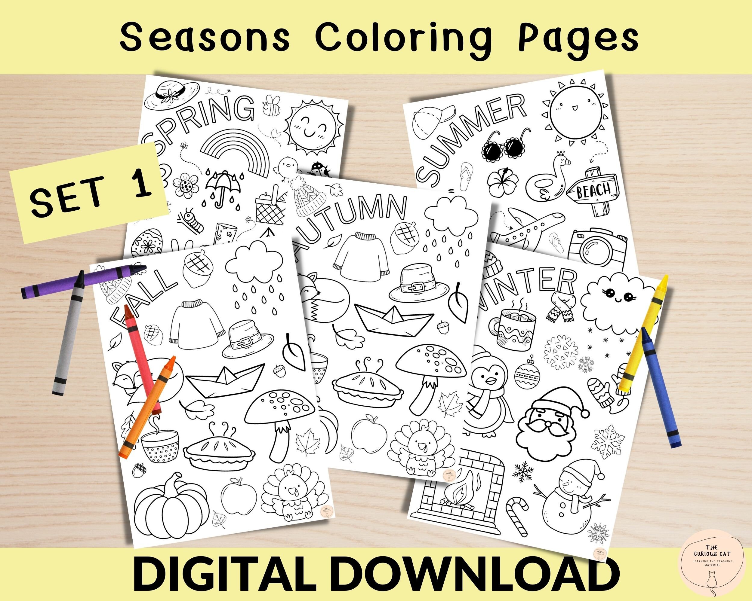 Seasons Coloring Pages Learn the Seasons for Kindergarten Coloring ...