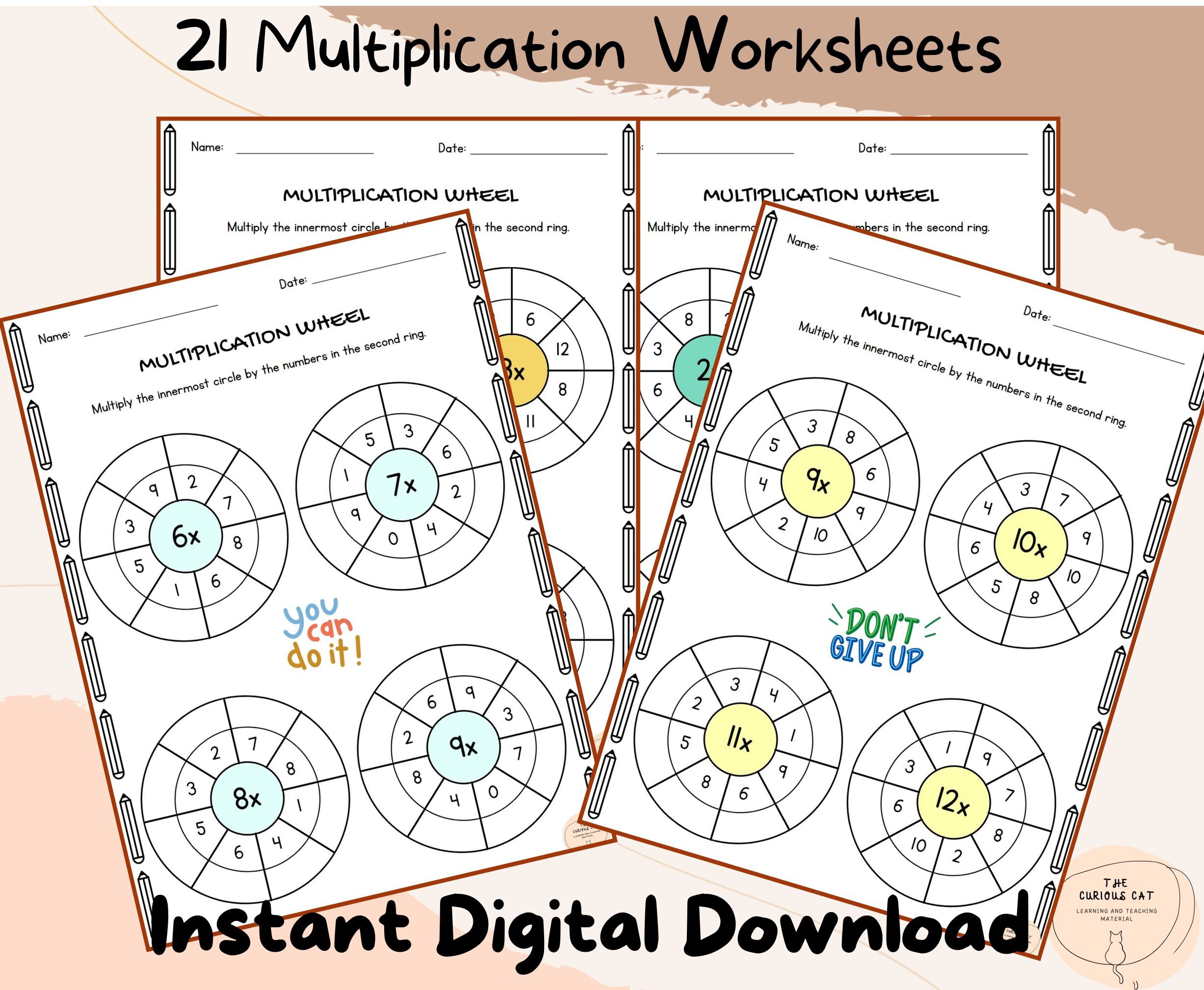 Multiplication Practice, Multiplication Wheels, Numbers 1 to 12, Maths ...