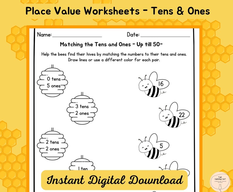 Maths Worksheets Kindergarten and 1st Grade, Place Value and Number ...