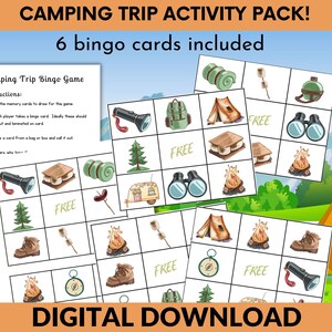 Kindergarten Printable Camping Activity Book, Coloring Pages & Games ...