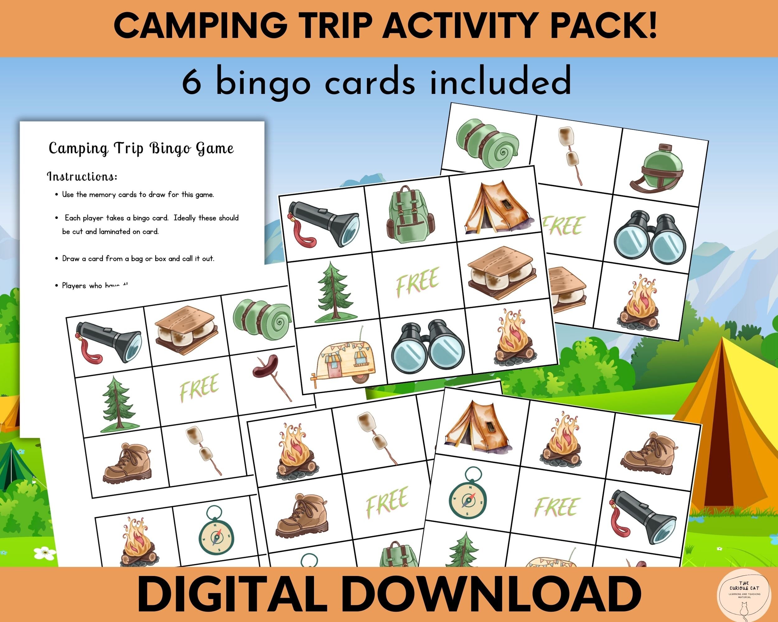 Kindergarten Printable Camping Activity Book, Coloring Pages & Games ...