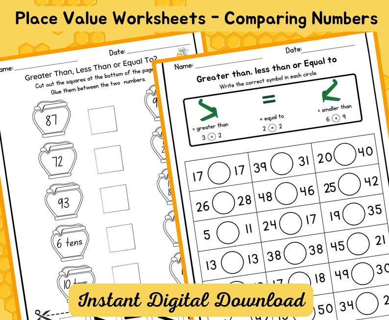 Number Worksheets, Maths Handouts, 1st Grade Place Value Printouts ...