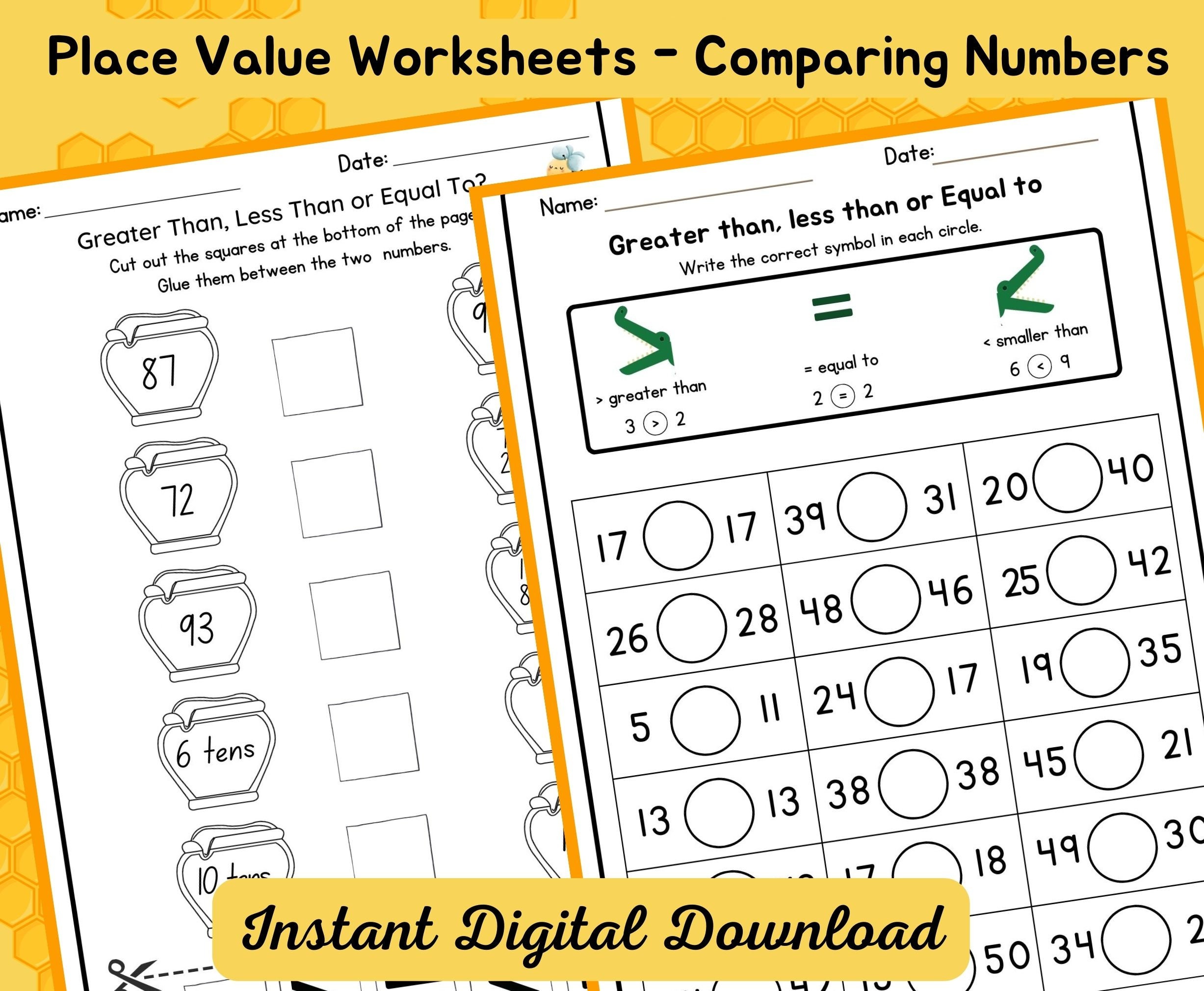 Number Worksheets, Maths Handouts, 1st Grade Place Value Printouts ...