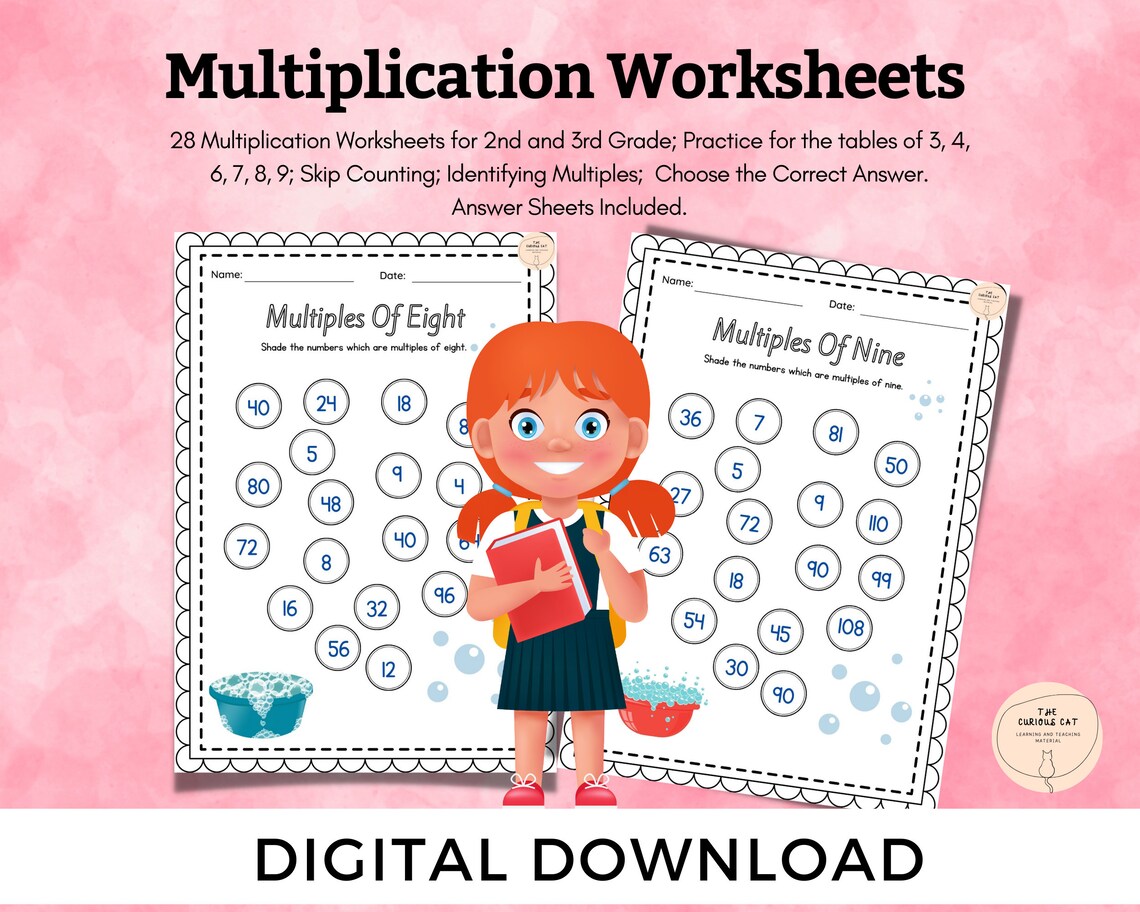 Maths Worksheets, Multiplication Printouts for 2nd and 3rd Grade With ...