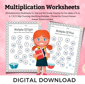 Maths Worksheets, Multiplication Printouts for 2nd and 3rd Grade With ...
