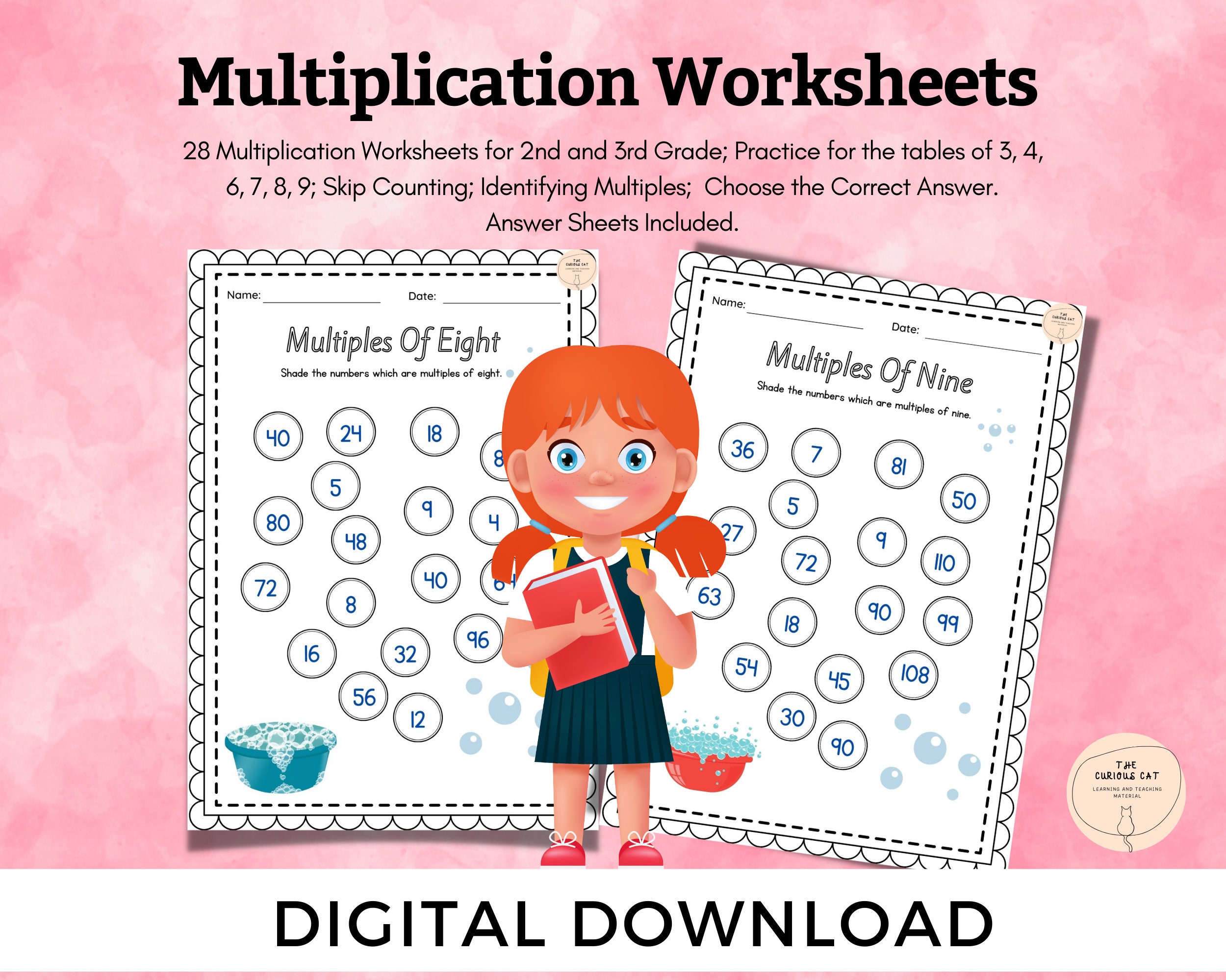 Maths Worksheets, Multiplication Printouts for 2nd and 3rd Grade With ...