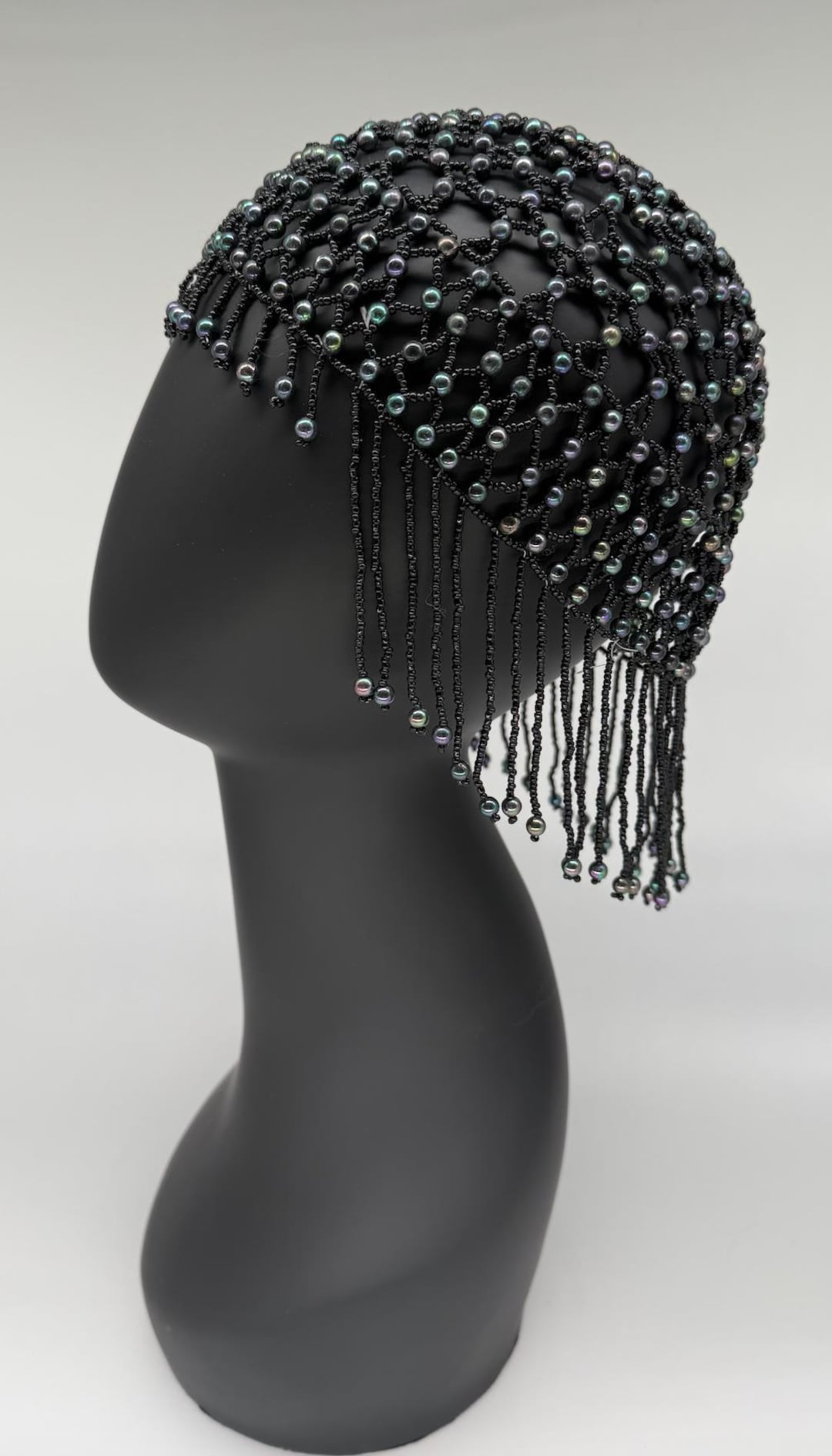 Black Beaded Headpiece – Rare & Elegant Flapper Style - Etsy