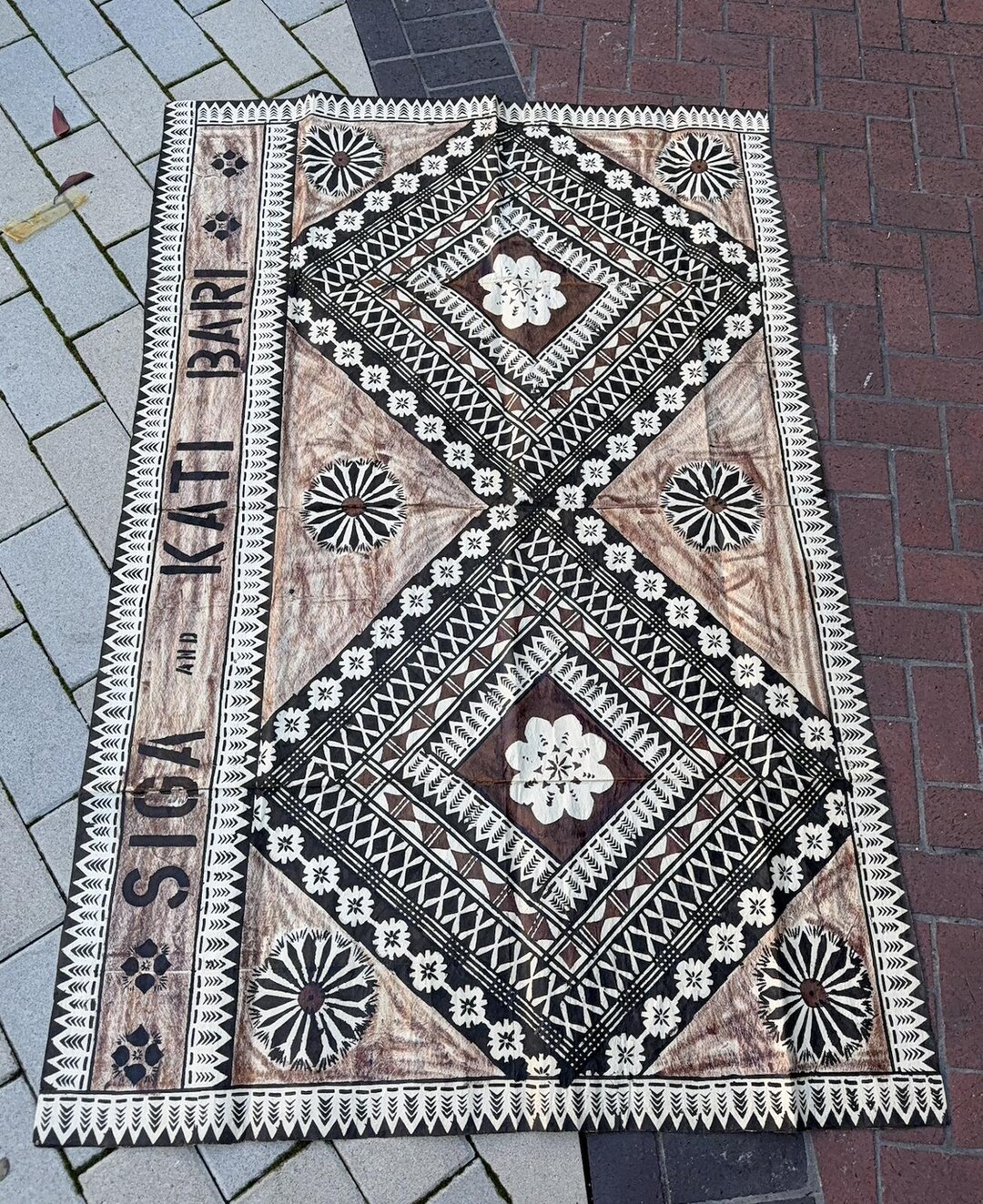 Vintage Tapa Cloth Wall Hanging Polynesia Fiji 75"x48" - Etsy