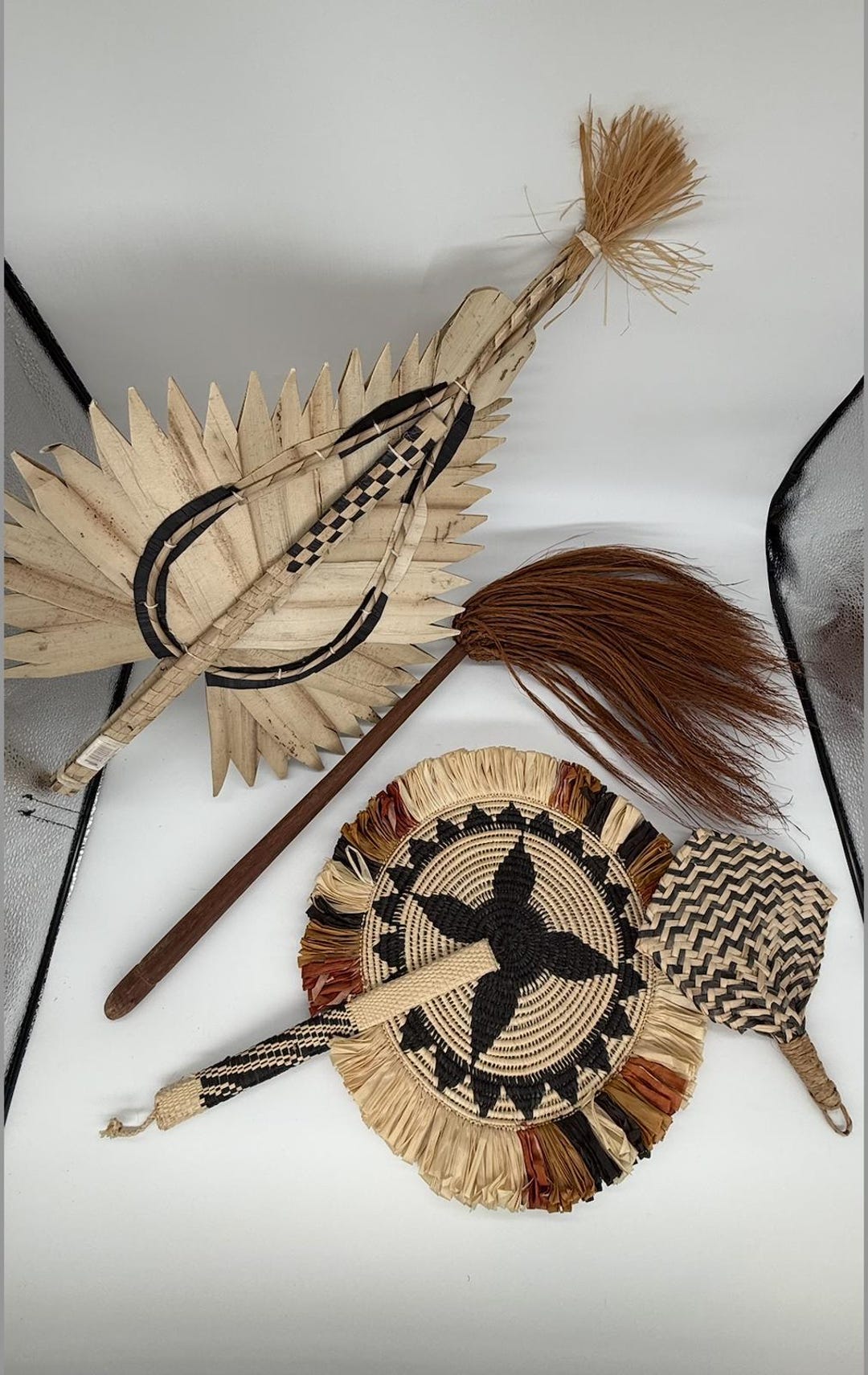 Polynesian Vintage Fiji Handwoven Tribal Fans & Decor Set – Island ...