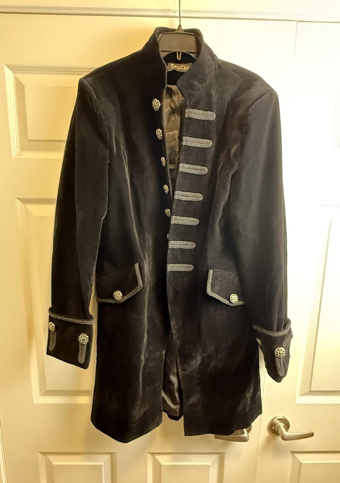 Darcchic Gothic Velvet Frock Coat Jacket Black XL Pirates Vintage - Etsy