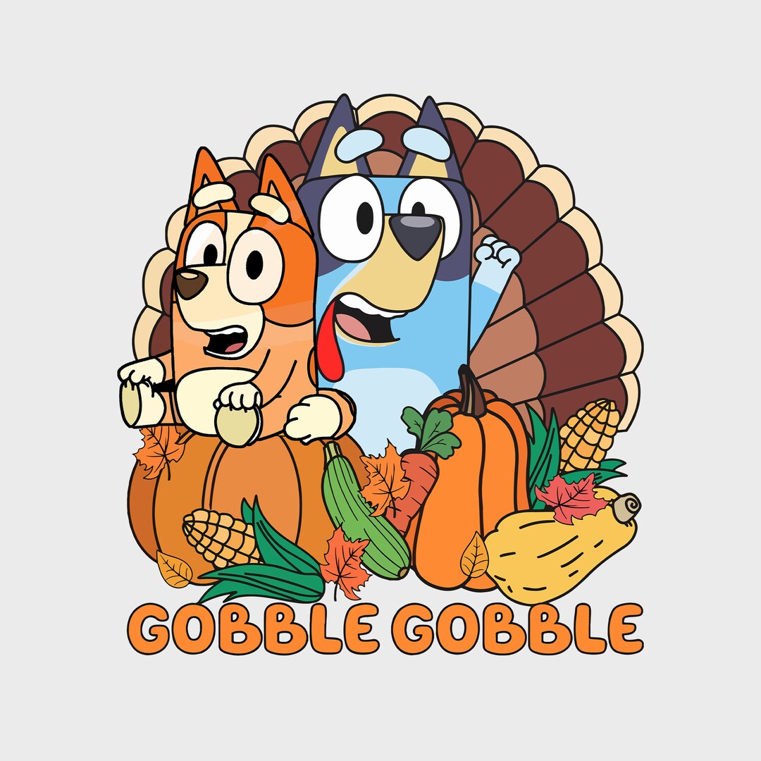 Bluey Turkey Fall Thanksgiving Png Download for Sublimation - Etsy