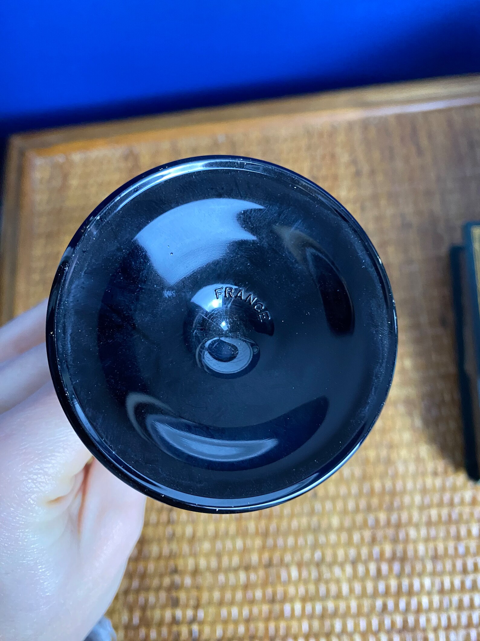 Set of Four Vintage Octave Luminarc France Crystal 8 Octagon Black Stem ...