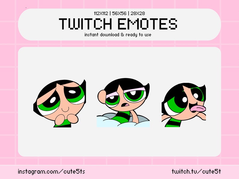 3 Buttercup Emote Pack Powerpuff Girls Digital Download - Etsy Australia