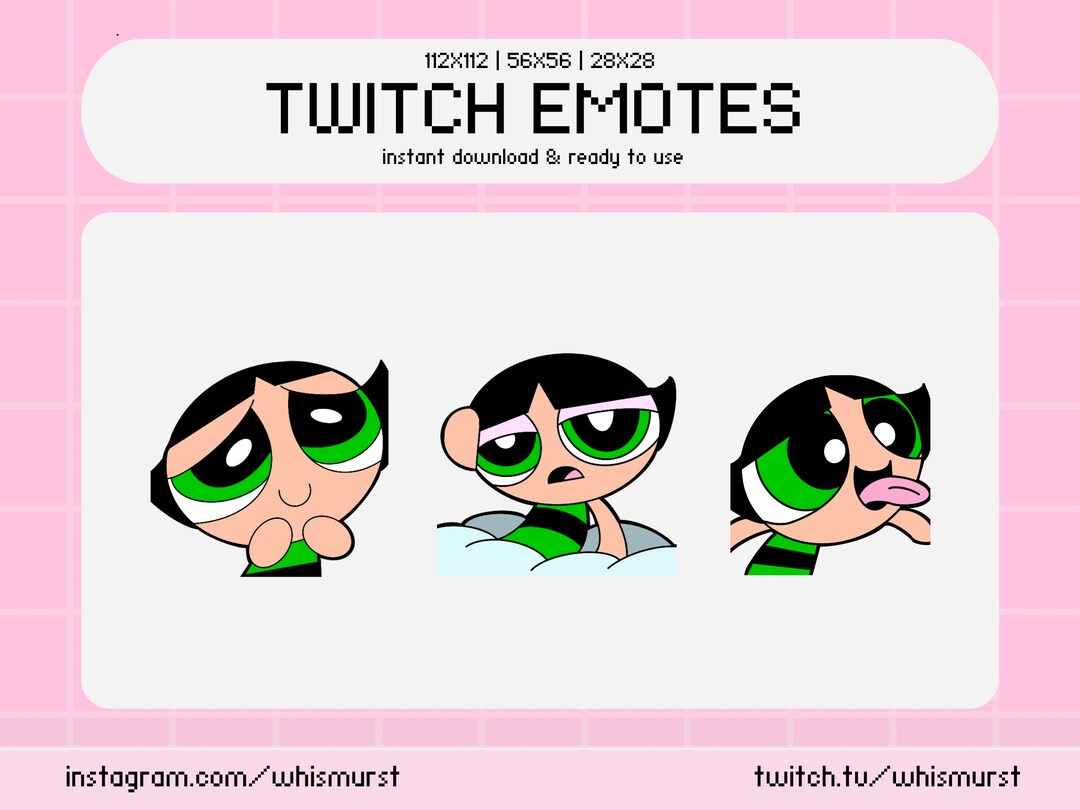 3 Buttercup Emote Pack Powerpuff Girls Digital Download - Etsy
