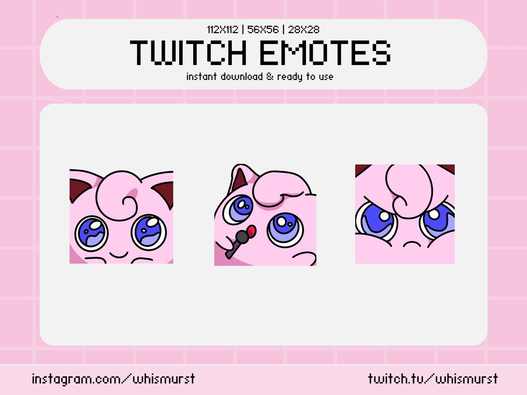 3 Jigglypuff Emote Pack Digital Download Twitch Discord - Etsy Canada