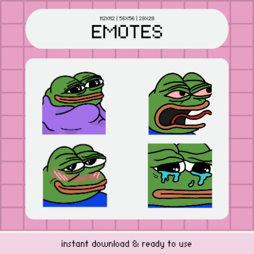 4 Pepe Meme Emotes Digital Download Twitch Discord - Etsy