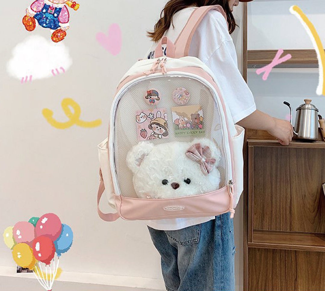 Ita Bag Clear Windows With Plush Bear Shoulder Bag, Ita Backpack for ...