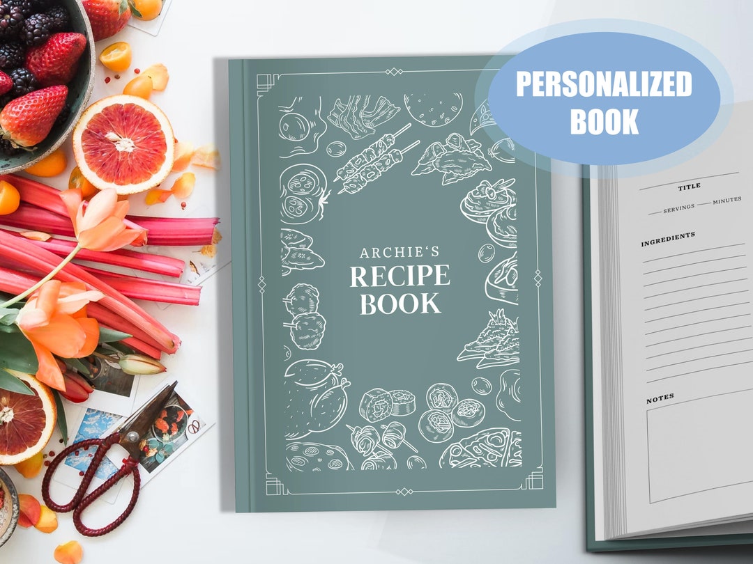 Personalized Recipe Book, Custom Recipe Book, Personalized Gift, Recipe Journal, Kitchen ...