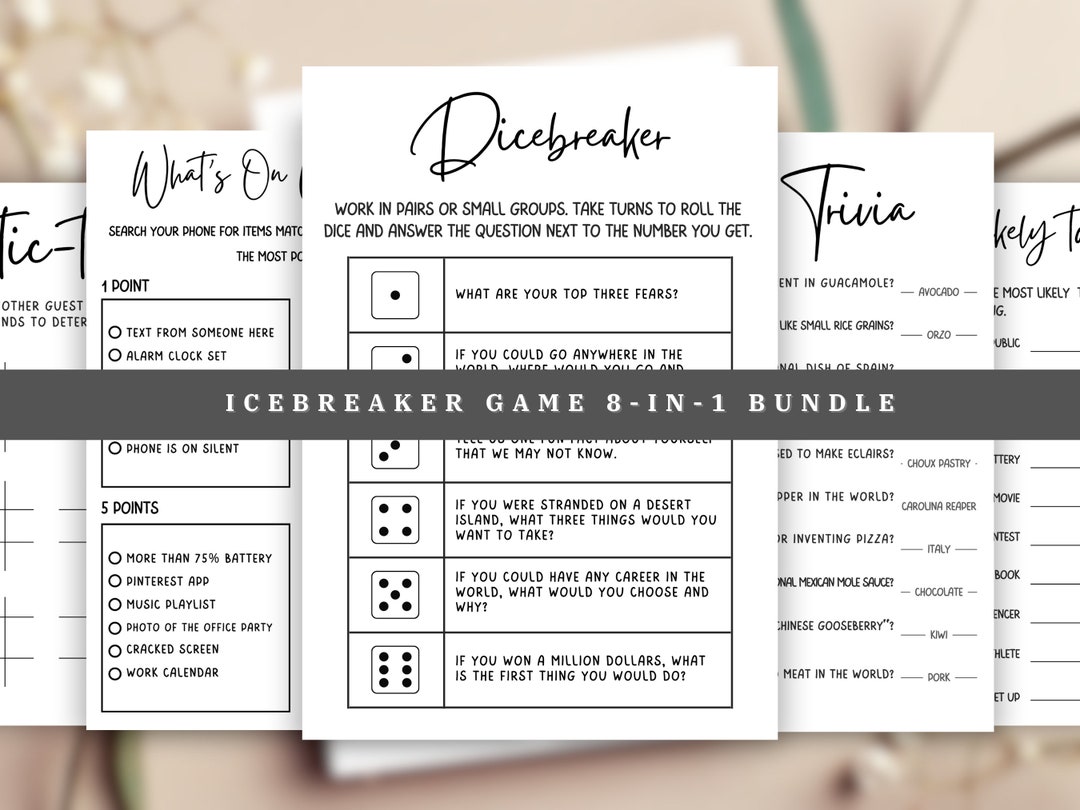 Icebreaker Game Bundle, Printable Party Games, Instant Download Games ...