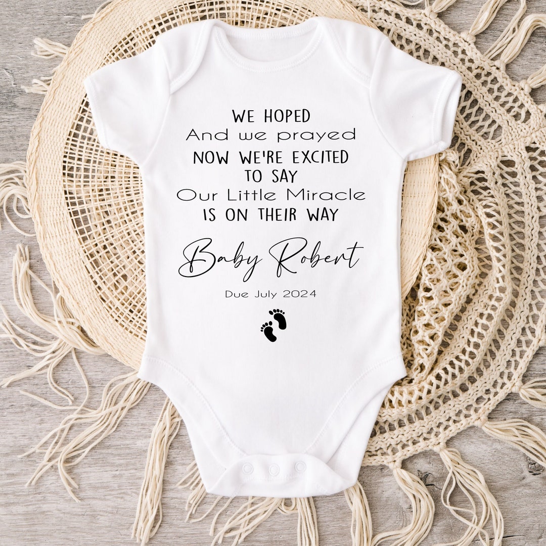 Miracle Baby Pregnancy Announcement Baby Vest IVF - Rainbow Baby ...