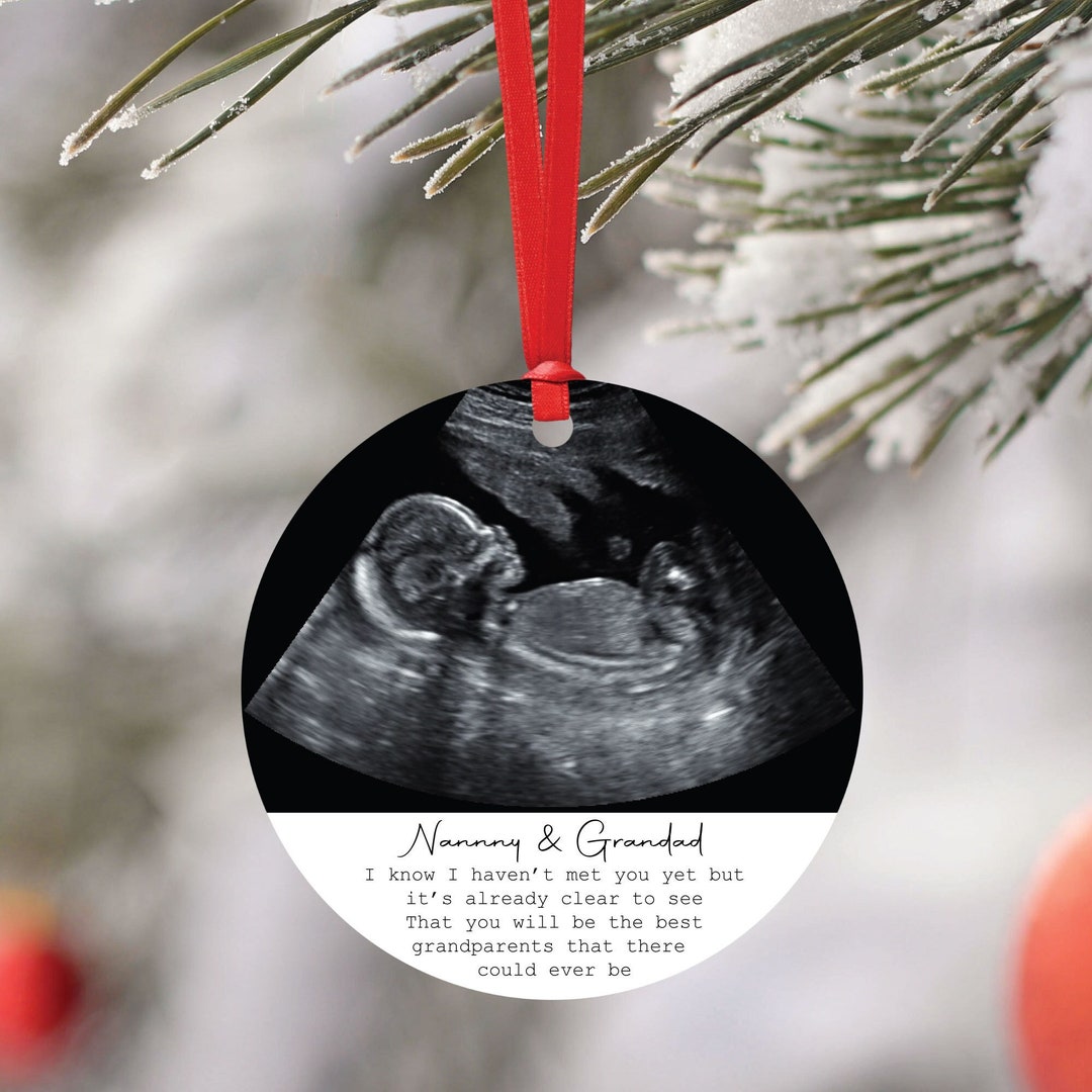 Personalised Baby Scan Bauble for Grandparents Christmas Gift From the ...