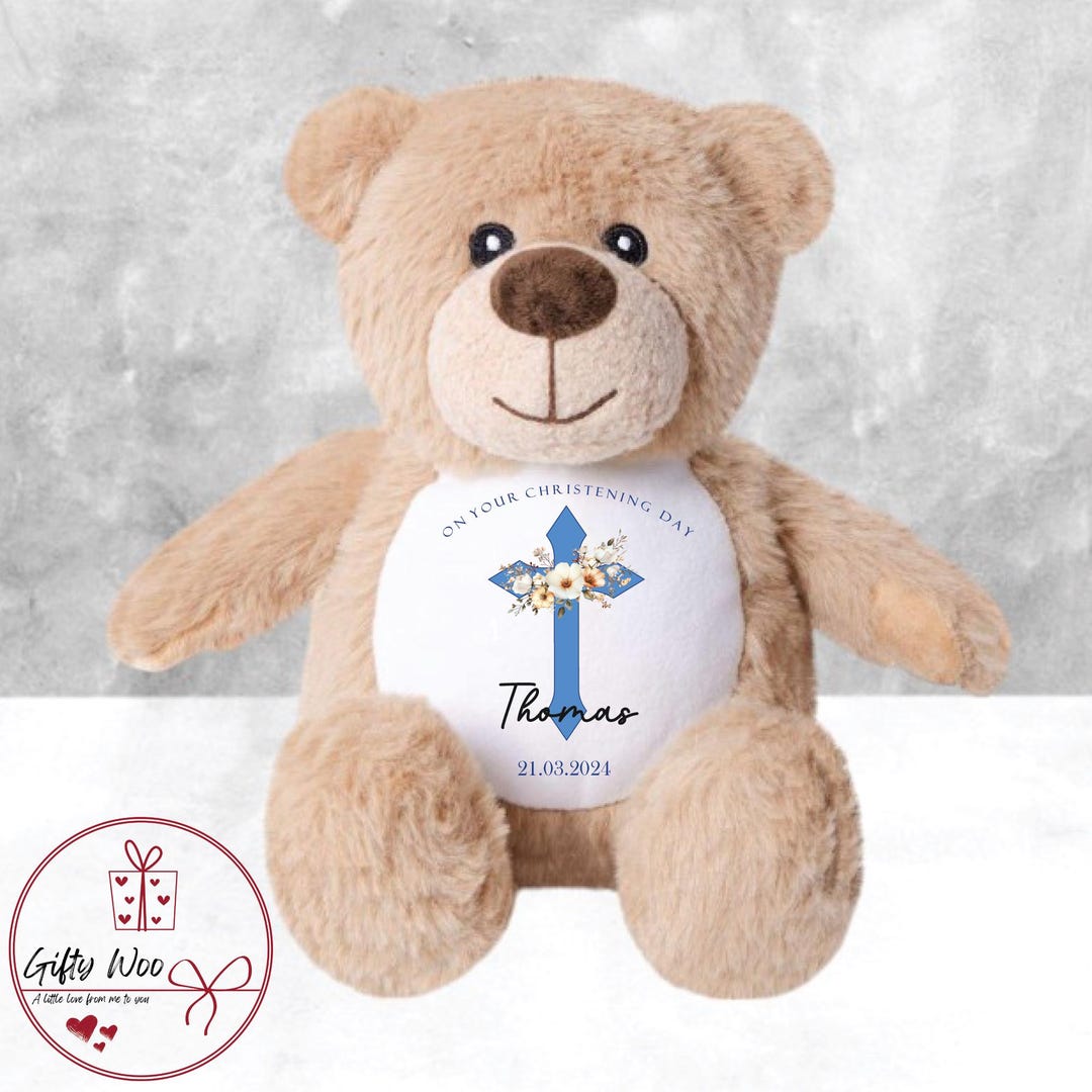 Christening Day Teddy Bear Gift Christening Baby Gift Personalised ...