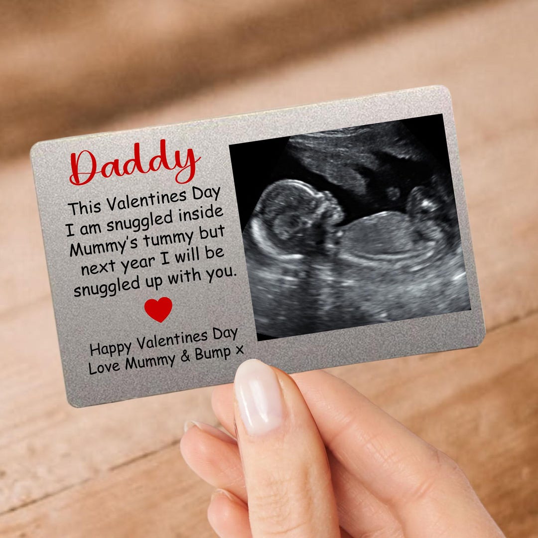 Valentines Day Baby Scan Wallet Card Gift - Aluminuim Wallet Card ...