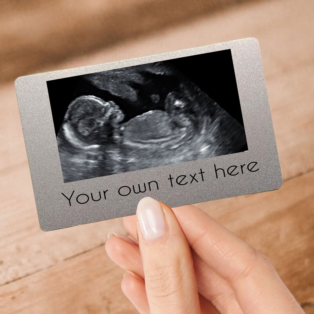 Baby Scan Wallet Card Gift - Sonogram Photo Card - Metal Wallet Card ...