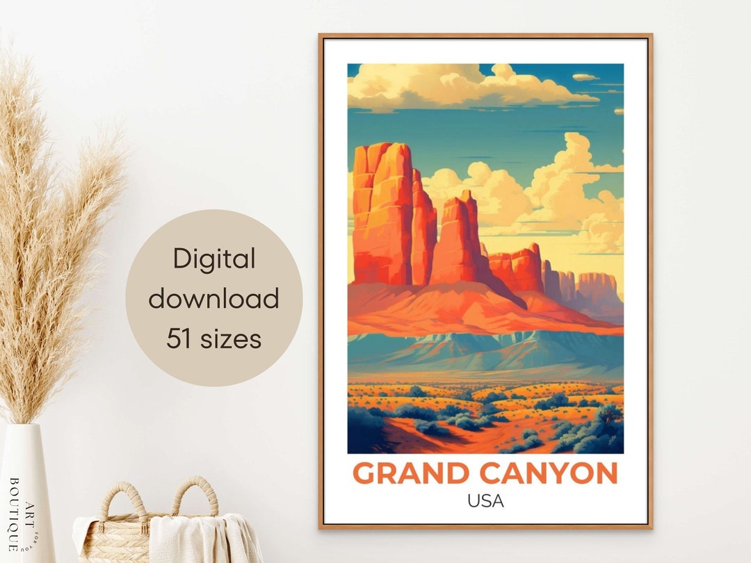 Grand Canyon Travel Poster Printable Wall Decor USA Posters Digital ...